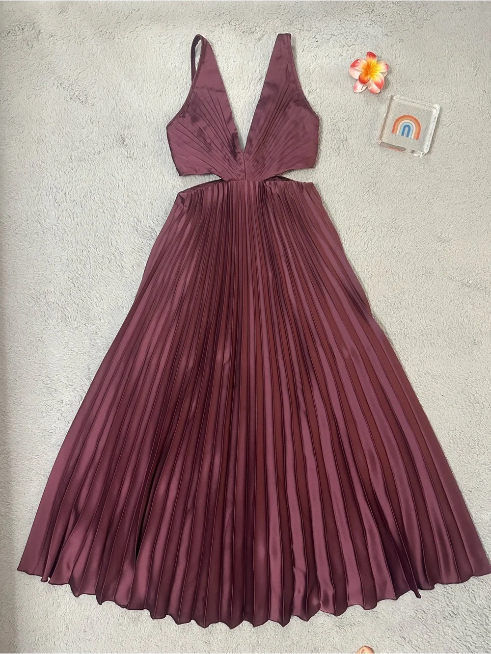 Abercrombie & Fitch | Dresses | Af Giselle Satin Pleated Cutout Maxi ...